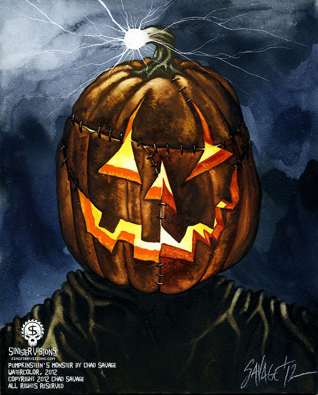 New Painting: Pumpkinstein's Monster - The Dark Art of Chad Savage